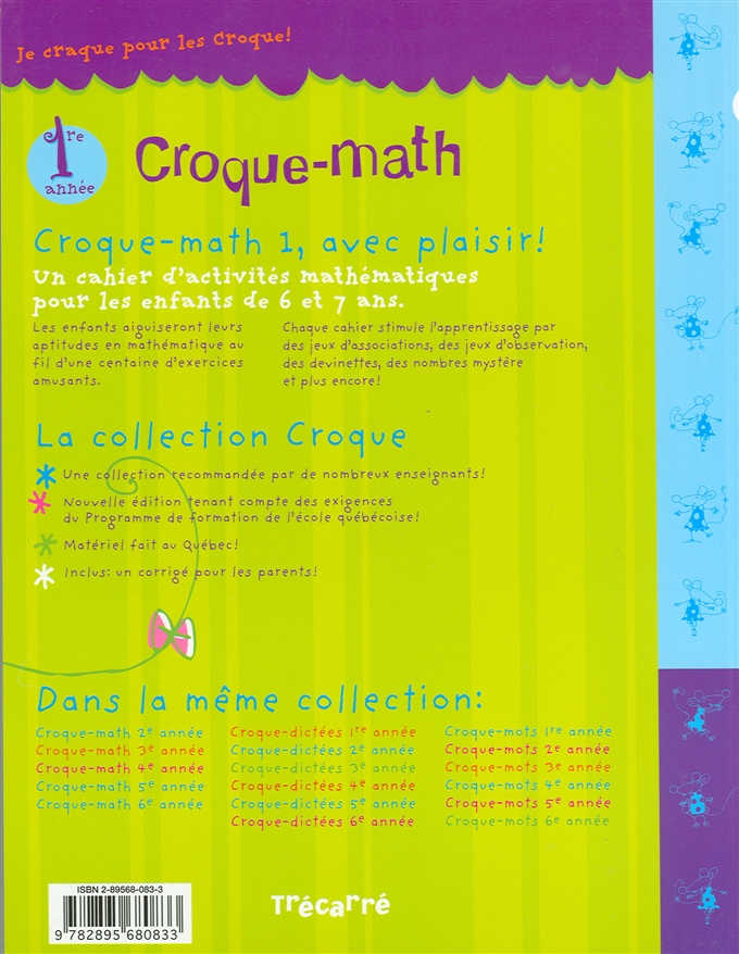 Livre Croque-math 1ère année | Messageries ADP