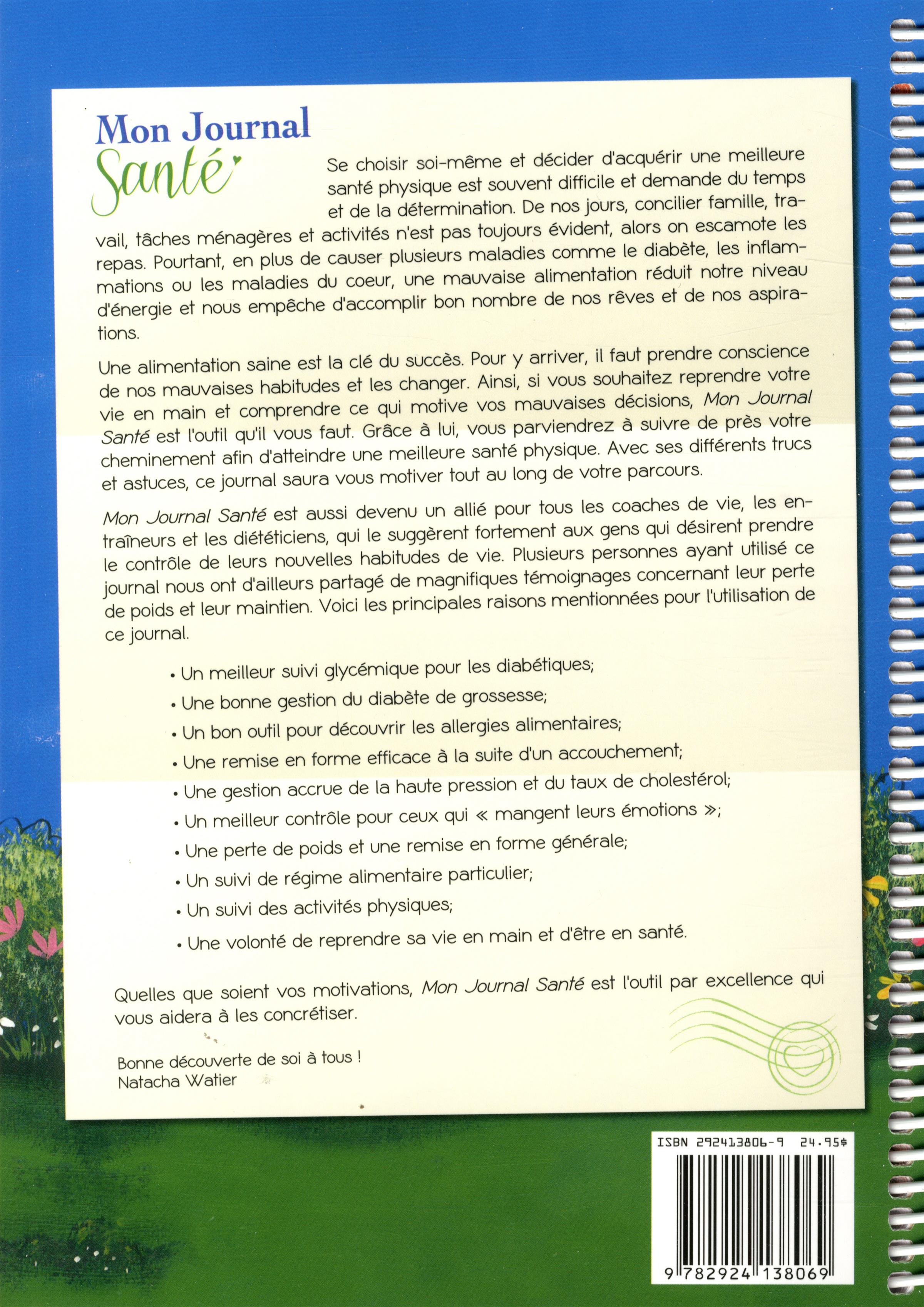 Livre Mon journal santé - Pour elle et lui - Bilan alimentaire • Carnet ...